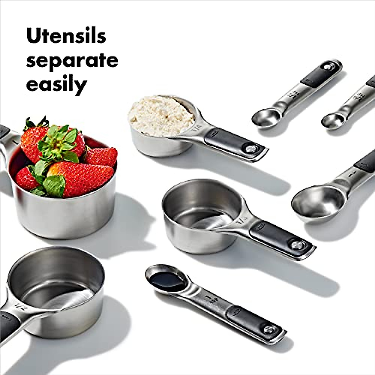 OXO Good Grips 8 Piece Stainless Steel Measuring Cups and Spoons Set