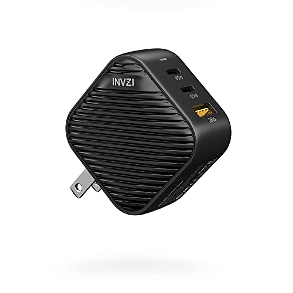 INVZI 65W GaN USB C Charger 3-Port, PPS PD Fast Charger Multiport USB C Wall Charger Power Adapter for MacBook Pro Air, iPad Pro Air, iPhone 14 13 12 11 Pro Max, Galaxy S22 S21 S20 Note 20, Pixel