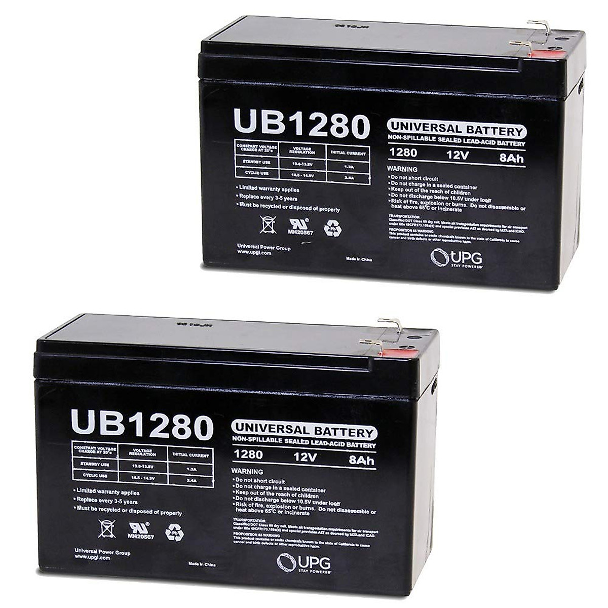 Universal Power Group 12V 8AH APC Back-UPS ES 750 UPS Battery: Replacement - 2 Pack