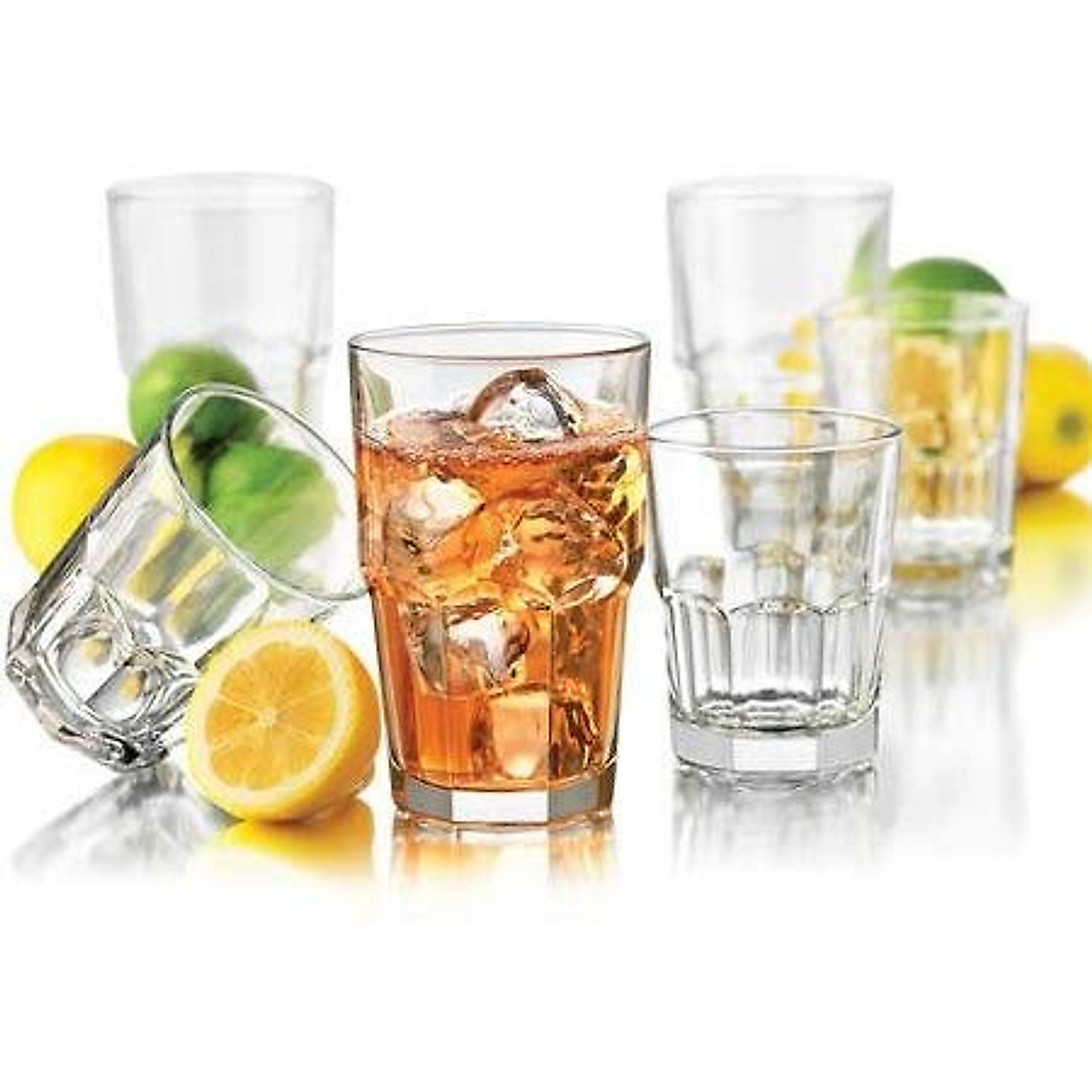 Libbey 16-Piece Boston Drinkware Set, 16 oz glass coolers,9.8 oz glass DOFs (1)