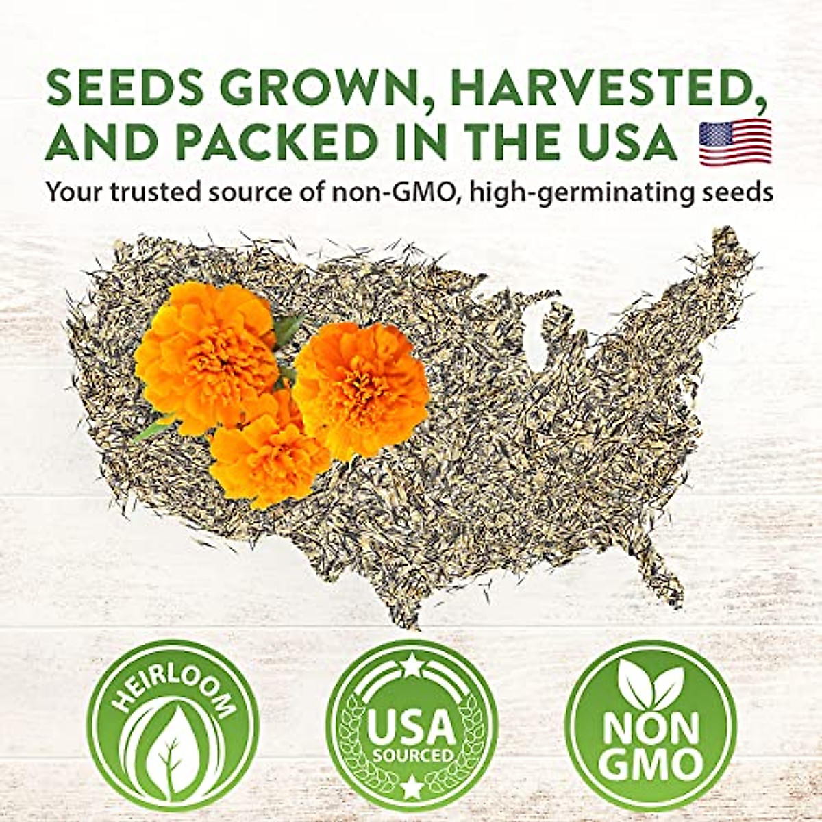 Marigold Seeds Bulk Mix - 5600+ Crackerjack Marigold Flower Seeds for Planting Outdoors - Flowers Seed for Companion Planting - Wildflower African Marigold Seeds (Tagetes erecta)