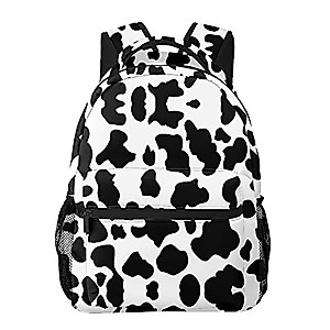 Gelxicu Cute Cow Print Backpack for Teen Girls Boys Cow Print Backpack Travel Bookbag Laptop Casual Daypack
