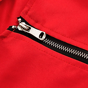 Uisozsfeb Unisex Red Jumpsuits Mask Halloween Party Costume Full Set(20284, 2XL)