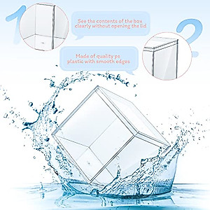 Yulejo Clear Acrylic Box with Lid Plastic Square Cube Display for Storage Stackable Container Pill Candy Jewelry Gift Card Party Favors 2.9 x Inch (24 Pieces)