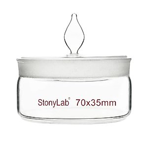 stonylab Low Form Weighing Bottle, Borosilicate Glass Weighing Bottle with Ground Stopper for Lab Use, 70 mm Diameter, 35 mm Height