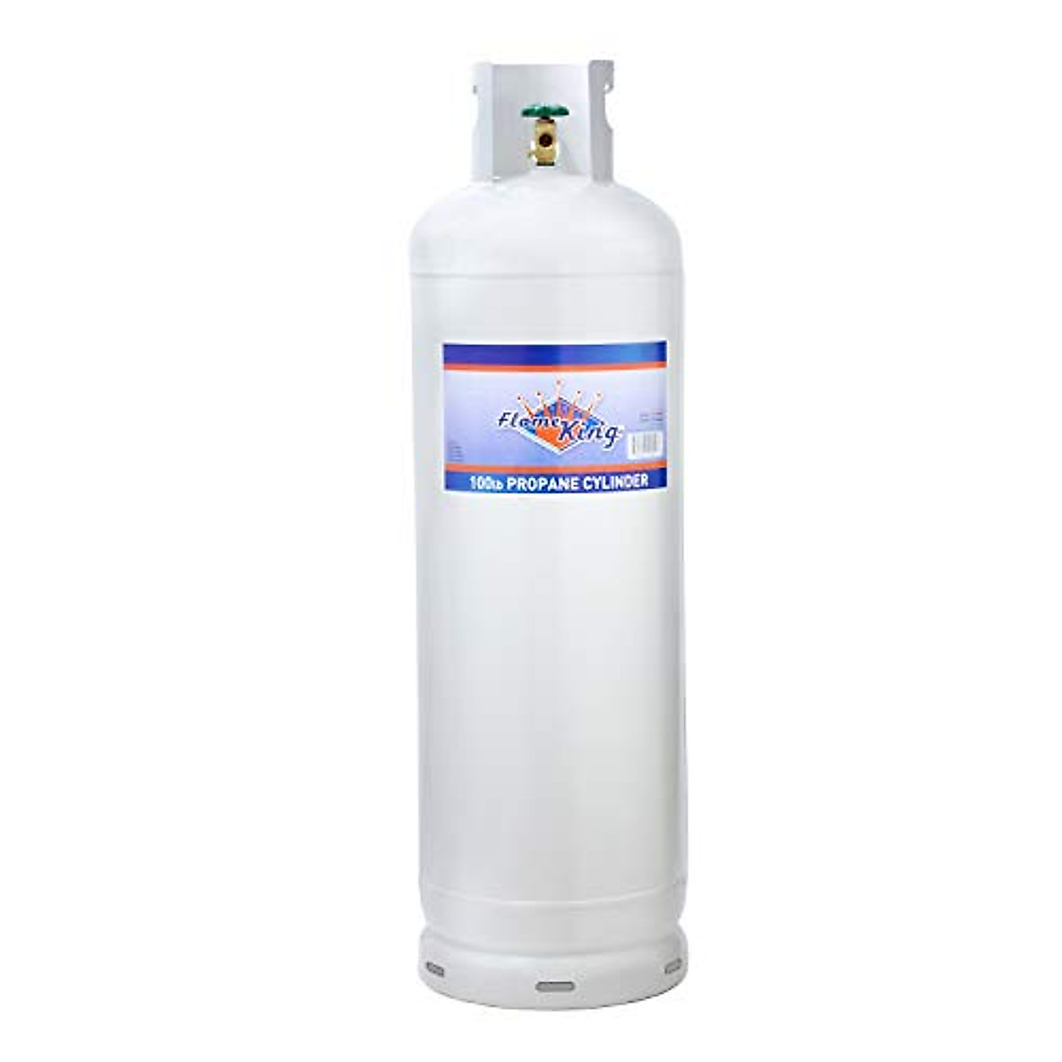 Flame King YSN100 100-Pound Steel Propane Tank Cylinder with POL Valve and Collar, White