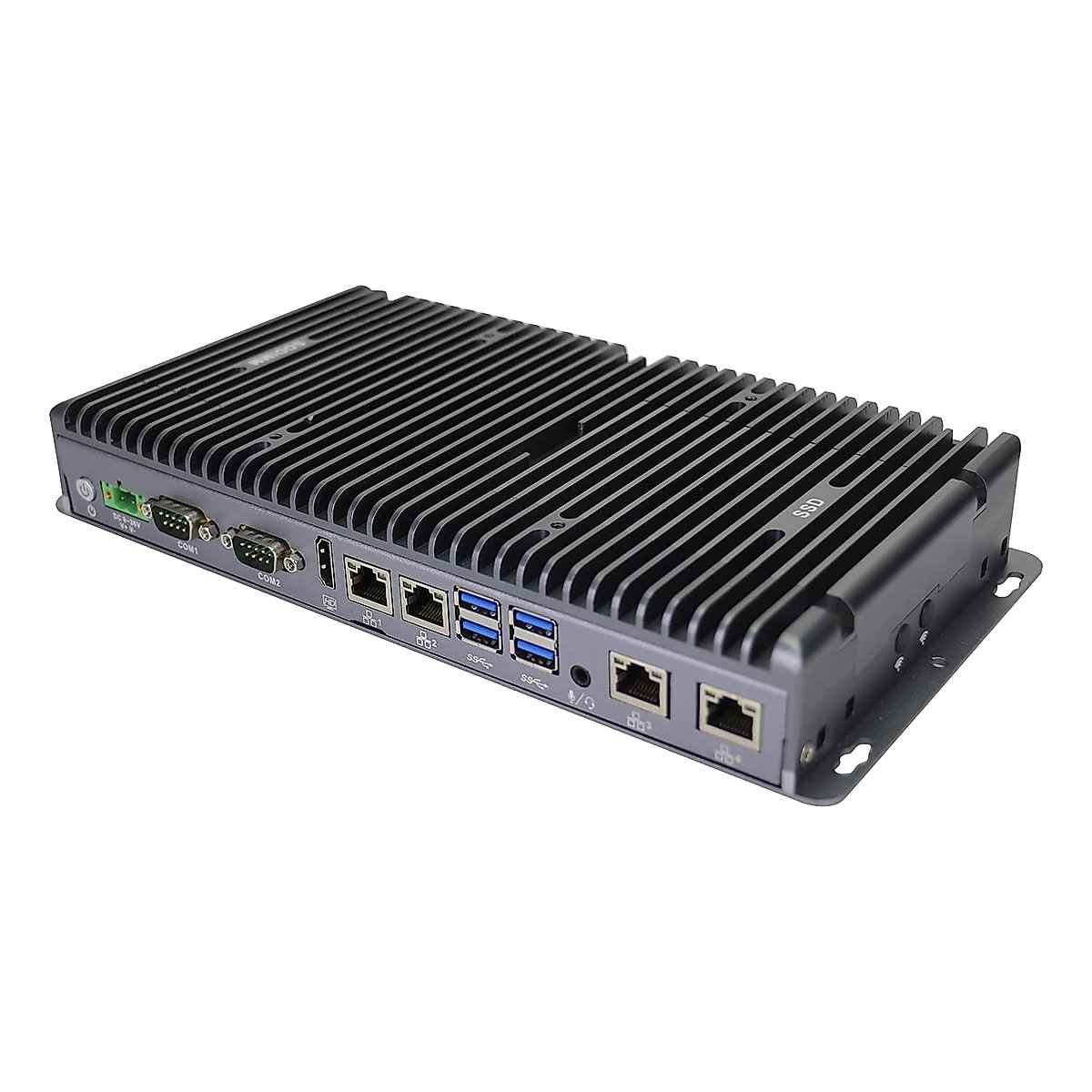 HUNSN Fanless Mini PC, Industrial Computer, IPC, Windows 11 or Linux Ubuntu, I5 8250U 8260U 8265U, IX02, TPM2.0, 9-36V, Watchdog, WOL, 4G Supported, 4 x LAN, 4 x COM, 8G RAM, 256G SSD