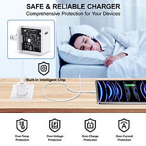 USB C Wall Charger Block, Agtray 2-Pack USB Type C Mini Phone Charger Cube Fast Charging Brick Travel Plug Power Adapter Box for Phone 15/14/13/12, Pad Air Mini Pro, Galaxy S23, Watch, Earbuds (White)