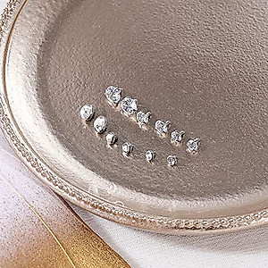 14G 4-20Pcs Surgical Steel Dermal Piercing Jewelry Cubic Zircon Micro Dermal Anchor Tops Titanium Base Dermal Piercing