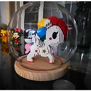 Uvini Micro Blocks Adult Building Toy Set, Valentine's Day Gift, Christmas Fun DIY Unicorn for Adults or Kids, Best Gift Girls 870pcs ( with Dust-proof lampshade ), White, (00867)