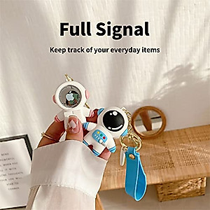 AIVYNA Cute Astronaut Airtag Loop Key Ring Silicone Case Compatible with Air Tag (Pink)