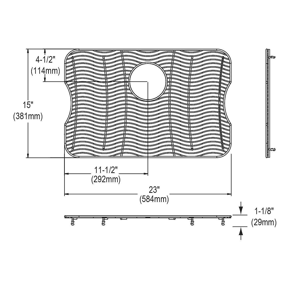 Elkay LKWOBG2416SS Stainless Steel Bottom Grid , Silver