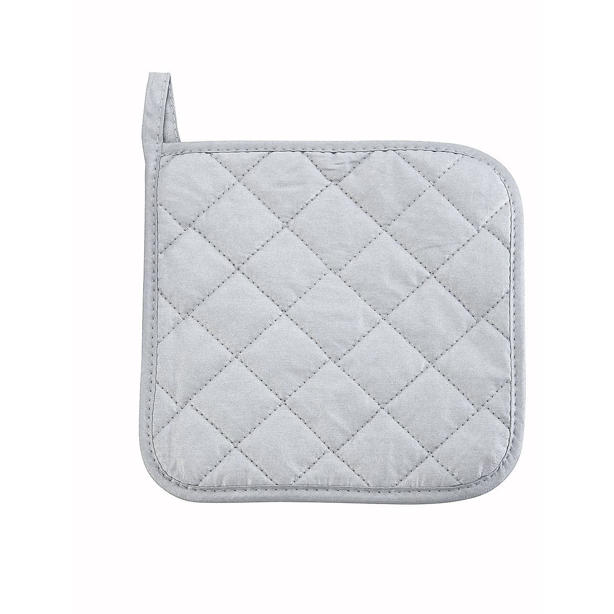 LeRose Silicone Coated Pot Holders ~ Set of 2 Potholders ~ 100% Cotton with Silicone Coating ~ Heat-Resistant to 200° ~ Gray Color ~ 7½ x 7½ Inches