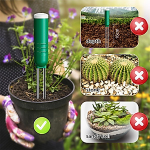 Reyke Soil Moisture Meter for Plants, 4-in-1 Soil Tester for Moisture/Temperature/Sunlight/Time, Digital Sensor, Water Meter for Outdoor &Indoor Plants, Ideal for Garden, Farm, Lawn- Battery Included