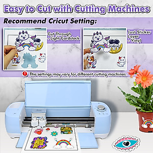 Koala Semi Glossy Sticker Paper for Inkjet and Laser Printer 100 Sheets Printable Sticker Paper, 8.5 x 11 Inch Adhesive Photo Sticker Paper, Work Well with Cutting Machine