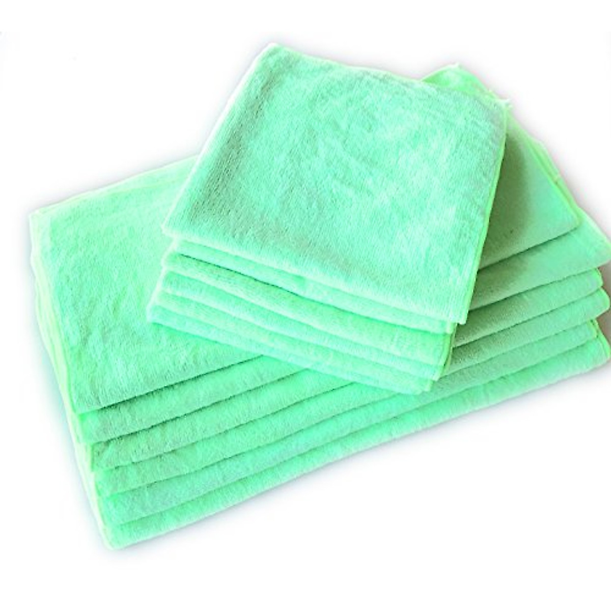 DaChan ONE Dozen(12pcs) Microfiber Cleaning Towels 18" x 18" - Green