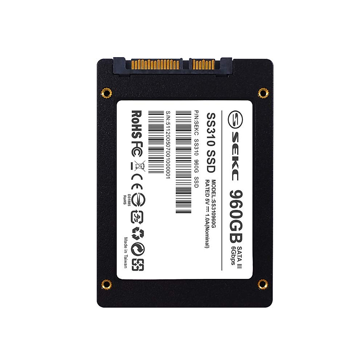 SEKC 960GB SSD SATA III 6 Gb/s, Up to 550/530 MB/s Read/Write Speed, Internal 2.5" 7mm (SS310960G)