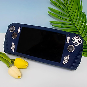 ROG Ally Silicone Protective Case Compitable with ASUS Rog Ally 7 inch 120Hz Gaming Handheld, FiiMan Soft Full Body Cover Case with Anti Slip & Shockproof (Blue)