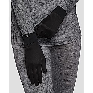 Terramar Adult Thermasilk Liner Winter Gloves for Men and Women Skiing, Hikking, Cold Weather Activities, Black, Small