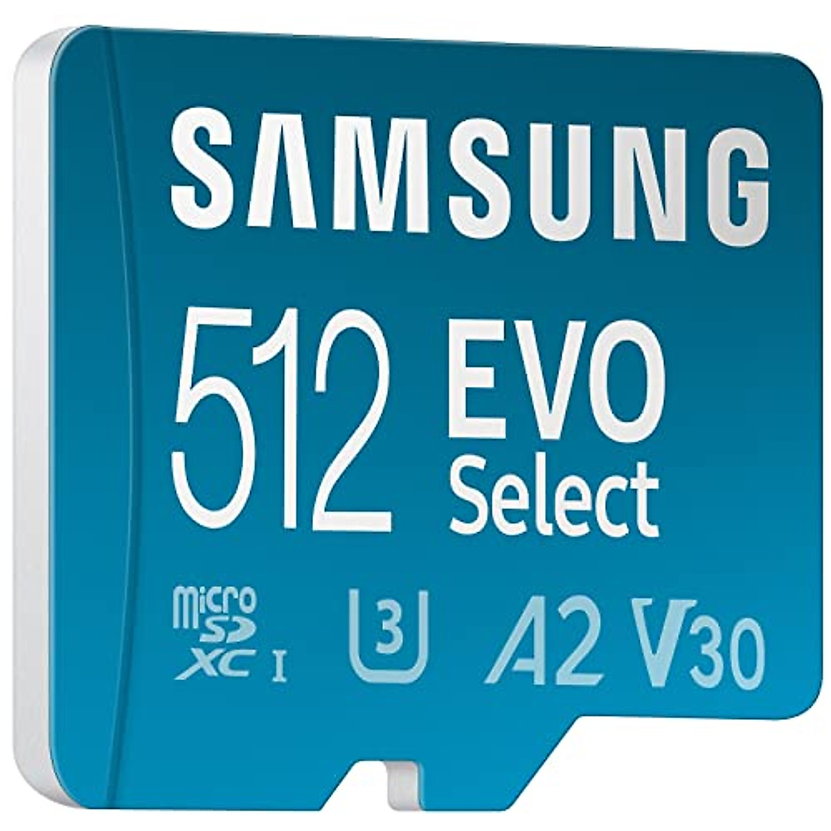 SAMSUNG EVO Select Micro SD-Memory-Card + Adapter, 512GB microSDXC 130MB/s Full HD & 4K UHD, UHS-I, U3, A2, V30, Expanded Storage for Android Smartphones, Tablets, Nintendo-Switch (MB-ME512KA/AM)