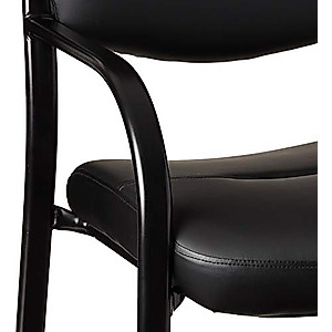 Boss Office Products Leather Sled Base Side Guest Chair, Black
