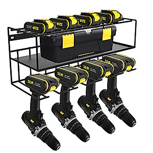 Power Tool Organizer Heavy Duty Tool Shelf, Wall Mounted Storage Rack for for Handheld & Power Tools, Compact Steel Design Garage Tool Organizer Perfect for Father's Day
