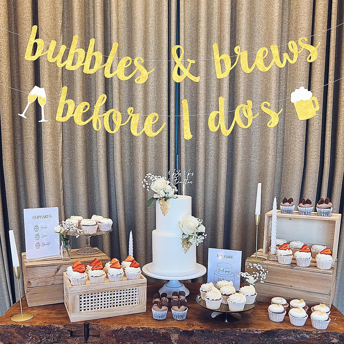 Bubbles & Brews Before I Do’s Banner for Bachelorette Party Bridal Shower Decorations Engagement Wedding Supplies