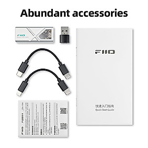 FiiO/JadeAudio KA13 Portable DAC Dongle, USB-C Adapter, 3.5mm and 4.4mm Outputs Compatible with Android/iOS System/PC/Music Players, PCM 384kHz/32bit | DSD256 550mW high Power (Black)