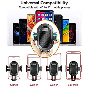 【2022 NEW】VOVIGGOL Universal Cell Phone Holder for Car Phone Mount Car Phone Holder Dashboard Windshield Air Vent Long Arm Strong Suction Cell Phone Car Mount Fit for iPhone Samsung All Phones (Black)