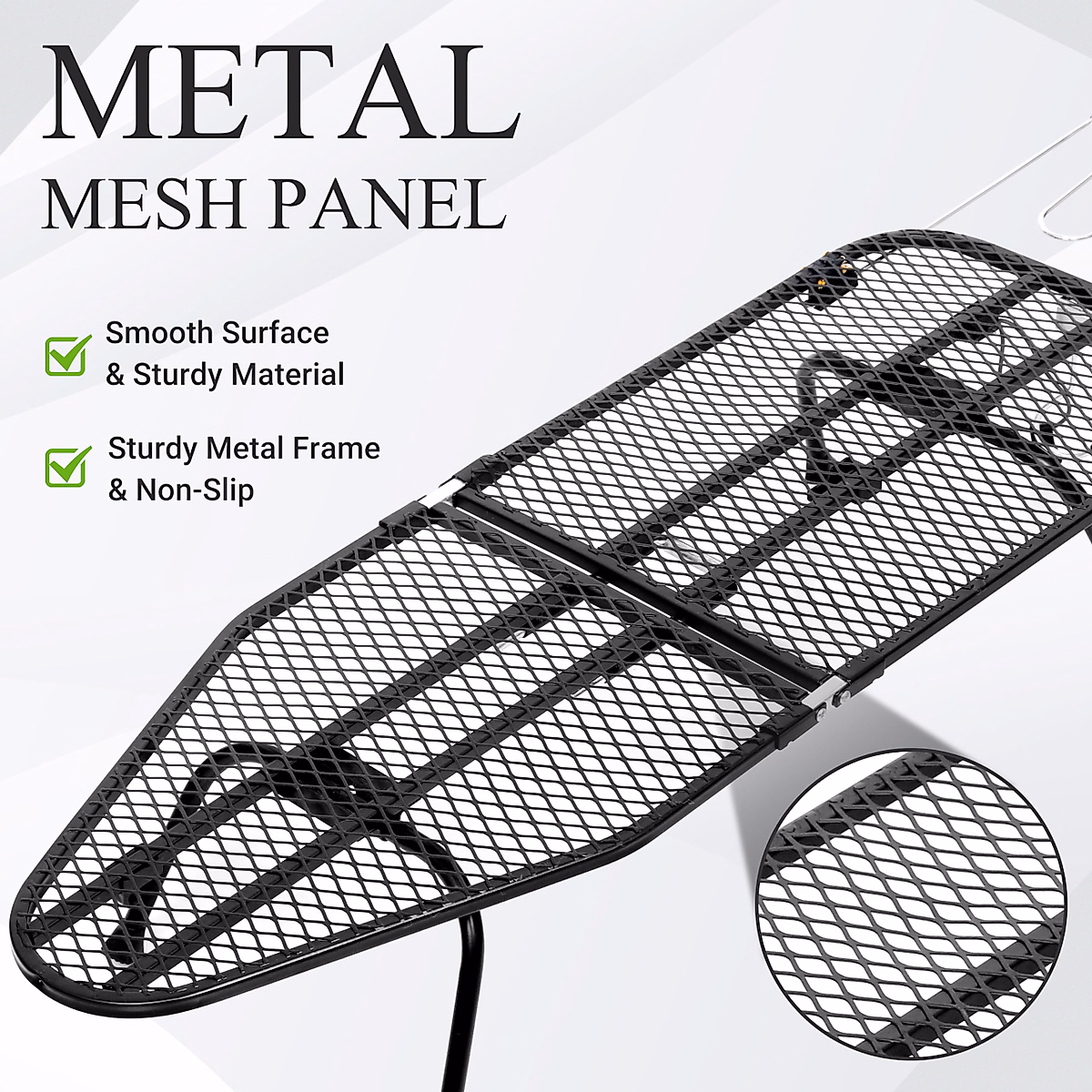 ZOES HOMEWARE Metal Mesh Panel Tabletop Ironing Board | Foldable Iron Board | Heavy Duty Small Iron Board with Heat Resistant Cover and 100% Cotton 8mm Thicken Pad | 31.5"x11.8"x6.2"