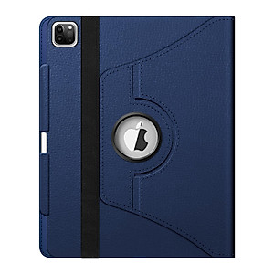 Fintie Rotating Case for iPad Pro 12.9-inch 6th Generation 2022-360 Degree Swiveling Protective Cover with Pencil Holder, Auto Sleep/Wake, Also Fit iPad Pro 12.9" 5th/4th/3rd Gen, Navy