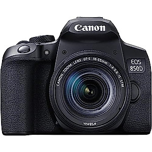 Canon EOS 850D (T8i) DSLR Camera EF-S 18-55mm f/4-5.6 is STM Lens Bundle, Starter Kit with (Gadget Bag, Digital Slave Flash, 192Gb Memory, 50" Tripod and More) (Renewed)