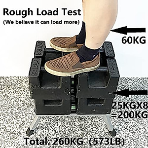 Aluminum Folding RV Steps with 2 Luminous Strips, Working Platform, One Step Ladder, Rubber Feet and Sandy Surface, for RV, Motorhome, Trainler, SUV, Garage, Office & Kitchen, Load Capacity 440LBS