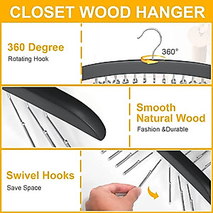 Resovo Upgrade Tank Top Hanger Closet Storage and Organizer for Closet Tank Top Organizer Space Saving 24 Metal Hooks Closet Organizer and Storage for Tank Top, Cami, Tie etc.