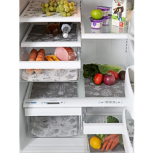 DII Fridge Liner Collection Non-Adhesive, Cut to Fit, Gray Market, 12x24, 6 Piece