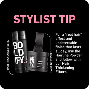 BOLDIFY Hairline Powder Instantly Conceals Hair Loss, Root Touch Up Hair Powder, Hair Toppers for Women & Men, Hair Fibers for Thinning Hair, Root Cover Up, Stain-Proof 48 Hour Formula (Grey)
