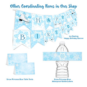 Snow Princess Birthday Banner - Winter Birthday Banner