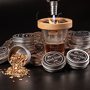 Cocktail Smoker Kit with Torch,8 Kinds of Wood Chips,Old Fashioned Cocktail Drink Smoke Kit,Bourbon,Whiskey Smoker Infuser Kit,Birthday&Father Day Bourbon Whiskey Gift for Men,Dad,Husband (No Butane)