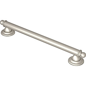Moen YG2218BN Bathroom Safety 18-Inch Stainless Steel Traditional Bathroom Grab Bar, Brushed Nickel