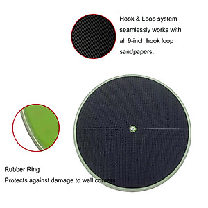 9 inch Drywall Sander,360 Degree Rotary Round Ceiling Radial Sander,Circular Handing Pole Wall Sander for Dry Wall and Painting