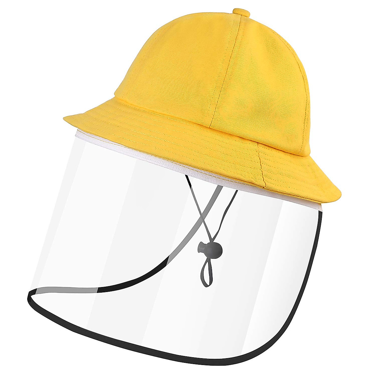 Kids Sun Hats with Removable Full Face Visor,Anti-dust UV Protective Bucket Hat Yellow