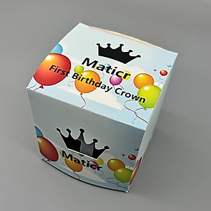 Maticr Classic Felt 1st Birthday Crown Hat Baby Boy Number 1 Headbands Prince Princess Cake Smash Photo Prop (Navy Blue, Medium)