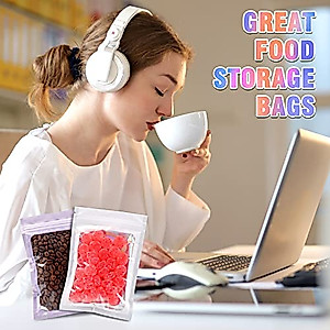FITIMOR Smell Proof Bag, 100 PCS Mylar Bags, Holographic Bags with Sealing Strip, Resealable Bags for Small Business, Candy, Gift, Packaging Bags for Earring, Nails, Lash, Jewelry (2.4x3.9 Inch)