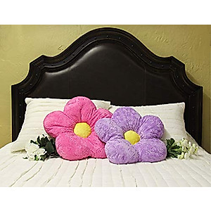 Adorable 15" Minky Flower Pink Throw Pillow