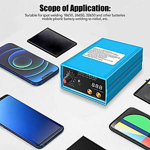 Battery Spot Welder, Rechargeable Copper Needle Spot Welder Handheld Easy Operation Digital Tube Display AC100‑240V for 26650(US Plug)