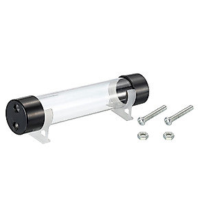 MECCANIXITY Cylindrical Water Cooling Tank G1/4" Dia 50mm Length 240mm Clear for PC Water Cooling System Reservoir with Acrylic and POM