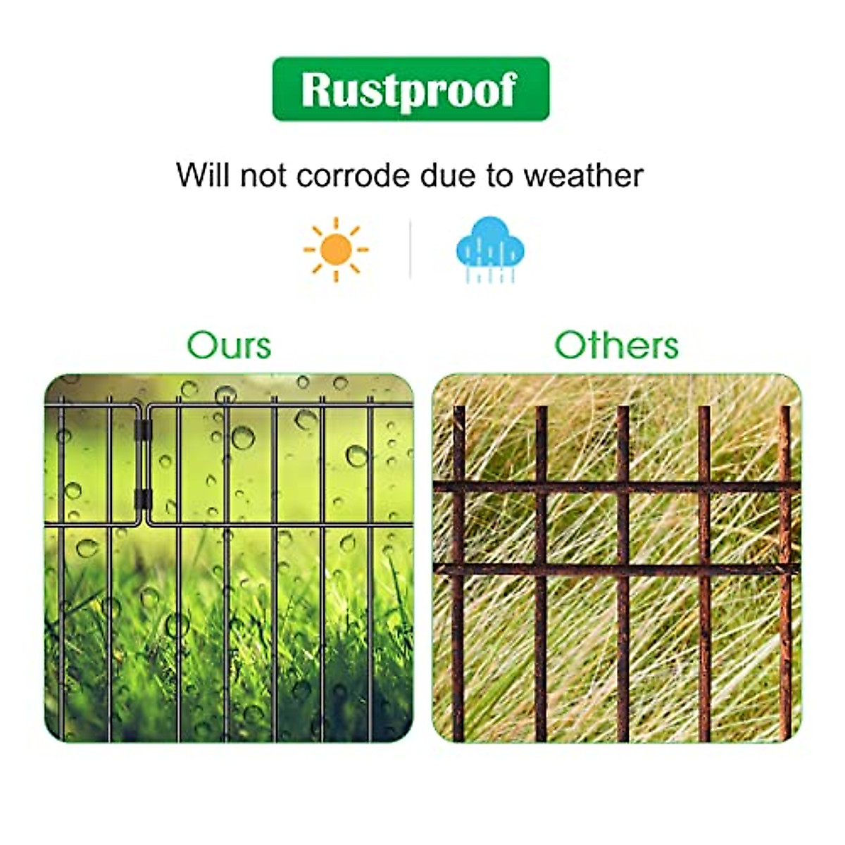 10 Pack Animal Barrier Fence, Total 16.7 Inch(H) X 10.8 Ft(L) Decorative Garden Fence, Rustproof Metal Barrier Bottom Fence, Dog Rabbits Ground Stakes Defence Border Fence for Garden, Yard, T Shaped.