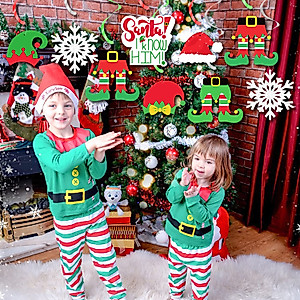 K KUMEED 20 Pcs Santa I Know Him Theme Party Hanging Swirls Elf Ceiling Hanging Decor for Christmas Party Decorations Baby Shower Xmas Decor