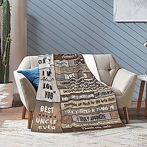 OHDS Gifts for Uncle, Best Uncle Ever Gifts, to My Uncle Gifts Blanket from Niece Nephew, Christmas Thanksgiving Day Birthday Gifts for Uncle, Best Uncle Gifts, 50"x60"