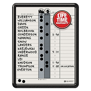 Quartet 750 Magnetic in/Out Board, 18 Name Cap, 11-Inch x14-Inch , White/Black